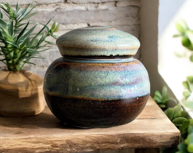 5 Cu/in Mini Keepsake Urn Handheld Mini Keepsake Handmade Pottery ...