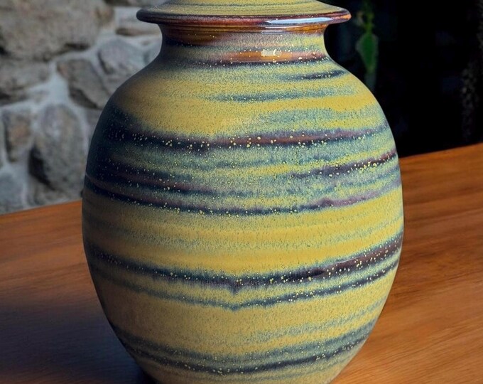 150 Cu/in Capacity Memorial Urn- Handmade Pottery Clay Urn - 150 Cubic ...