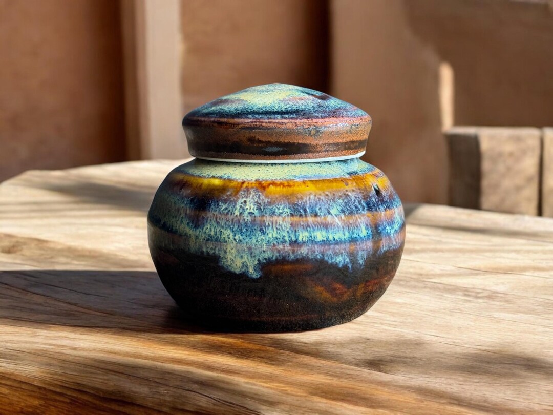 5 Cu/in Mini Keepsake Urn Handheld Mini Keepsake Handmade Pottery ...