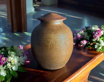 155 Cu/in Capacity Memorial Urn Handmade Pottery Clay Urn 155 Cubic ...