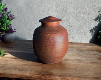 155 Cu/in Capacity Memorial Urn Handmade Pottery Clay Urn 155 Cubic ...