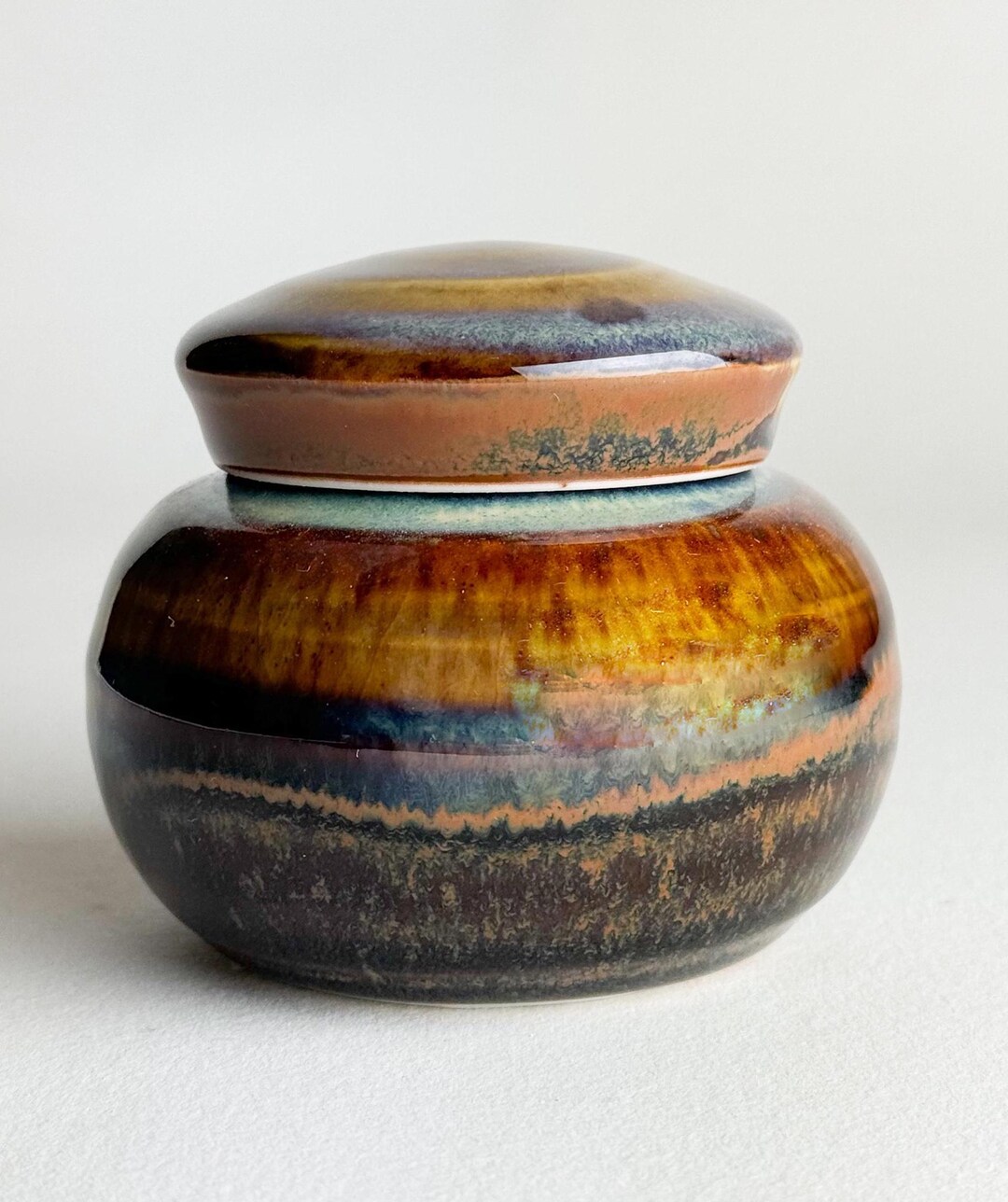 5 Cu/in Mini Keepsake Urn Handheld Mini Keepsake Handmade Pottery ...