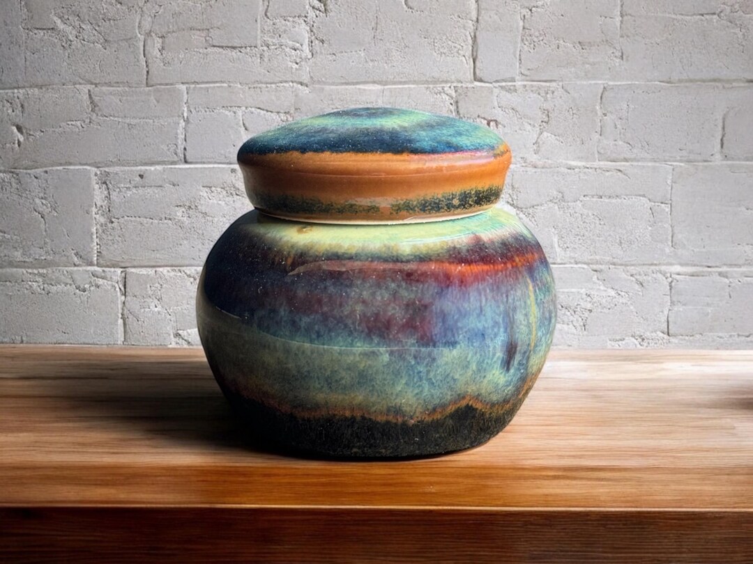 5 Cu/in Mini Keepsake Urn Handheld Mini Keepsake Handmade Pottery ...