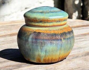 5 Cu/in Mini Keepsake Urn Handheld Mini Keepsake Handmade Pottery ...