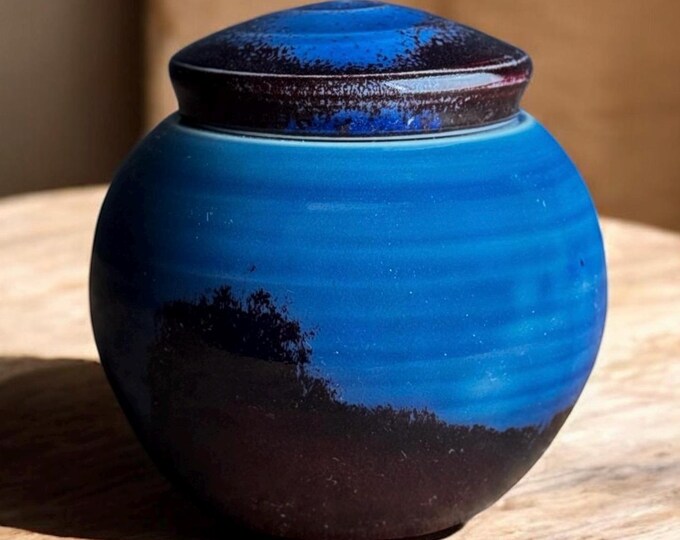 80 Cu/in Capacity- Small Sized Cremation Urn - Handmade Pottery Clay ...