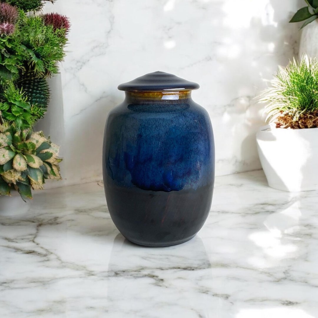 Handmade Pottery Cremation Urn - Medium Size - Holds Approximately 150 ...
