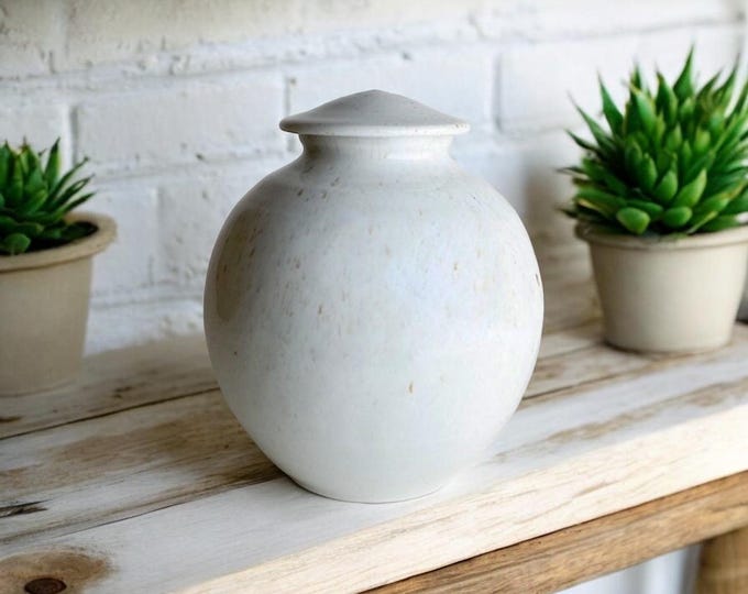 Medium Sized Cremation Urn Handmade Pottery Clay Urn 160 Cubic Inches ...