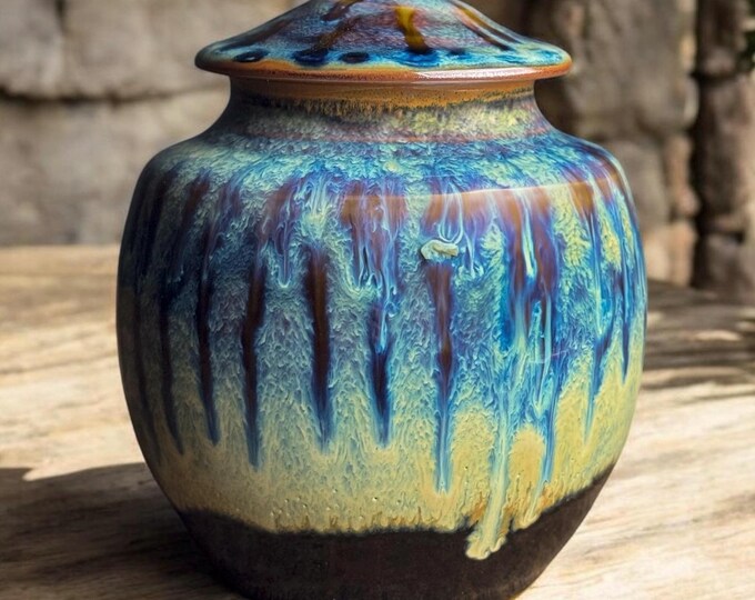 80 Cu/in Capacity- Small Sized Cremation Urn - Handmade Pottery Clay ...
