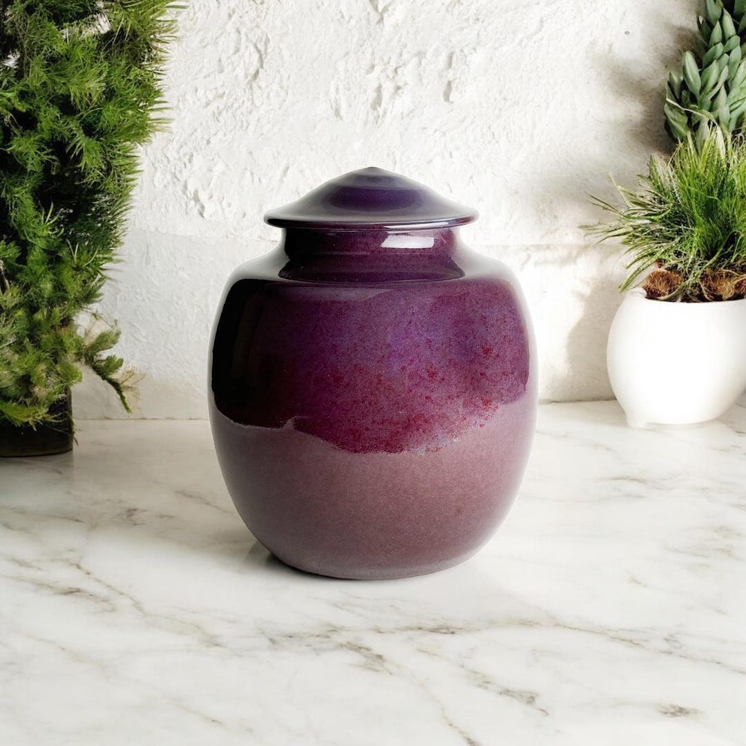 155 Cu/in Capacity Memorial Urn- Handmade Pottery Clay Urn - 155 Cubic ...