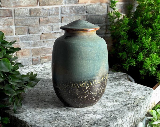 150 Cu/in Capacity Memorial Urn- Handmade Pottery Clay Urn - 150 Cubic ...
