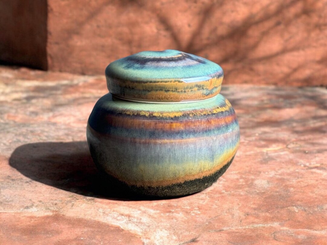 5 Cu/in Mini Keepsake Urn Handheld Mini Keepsake Handmade Pottery ...
