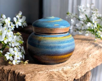 5 Cu/in Mini Keepsake Urn Handheld Mini Keepsake Handmade Pottery ...