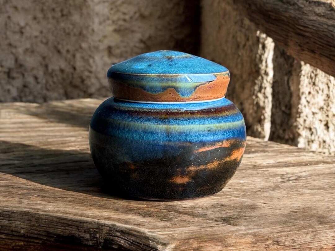5 Cu/in Mini Keepsake Urn Handheld Mini Keepsake Handmade Pottery ...