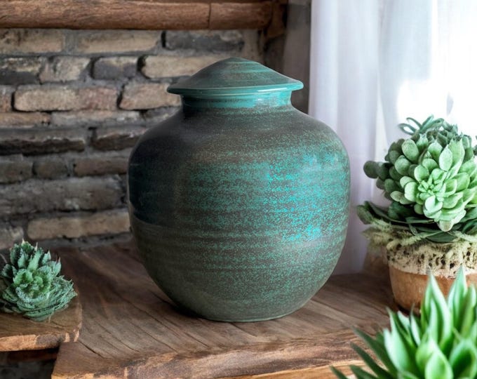 130 Cu/in Capacity Memorial Urn- Handmade Pottery Clay Urn - 130 Cubic ...