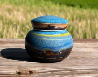 5 Cu/in Mini Keepsake Urn Handheld Mini Keepsake Handmade Pottery ...