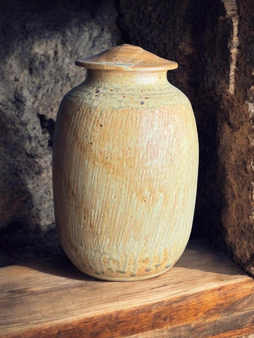 200 Cu/in Capacity Memorial Urn- Handmade Pottery Clay Urn - 200 Cubic ...