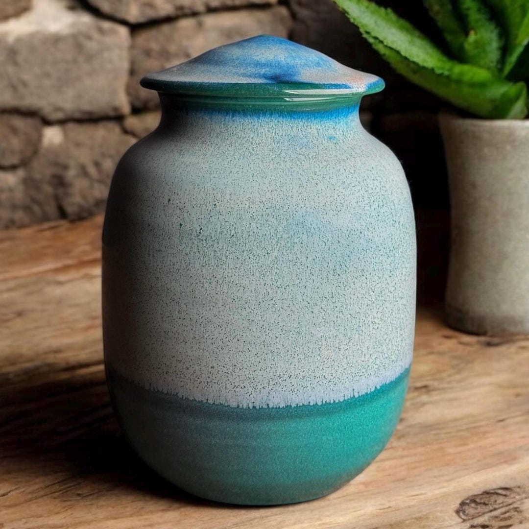 80 Cu/in Capacity- Small Sized Cremation Urn - Handmade Pottery Clay ...