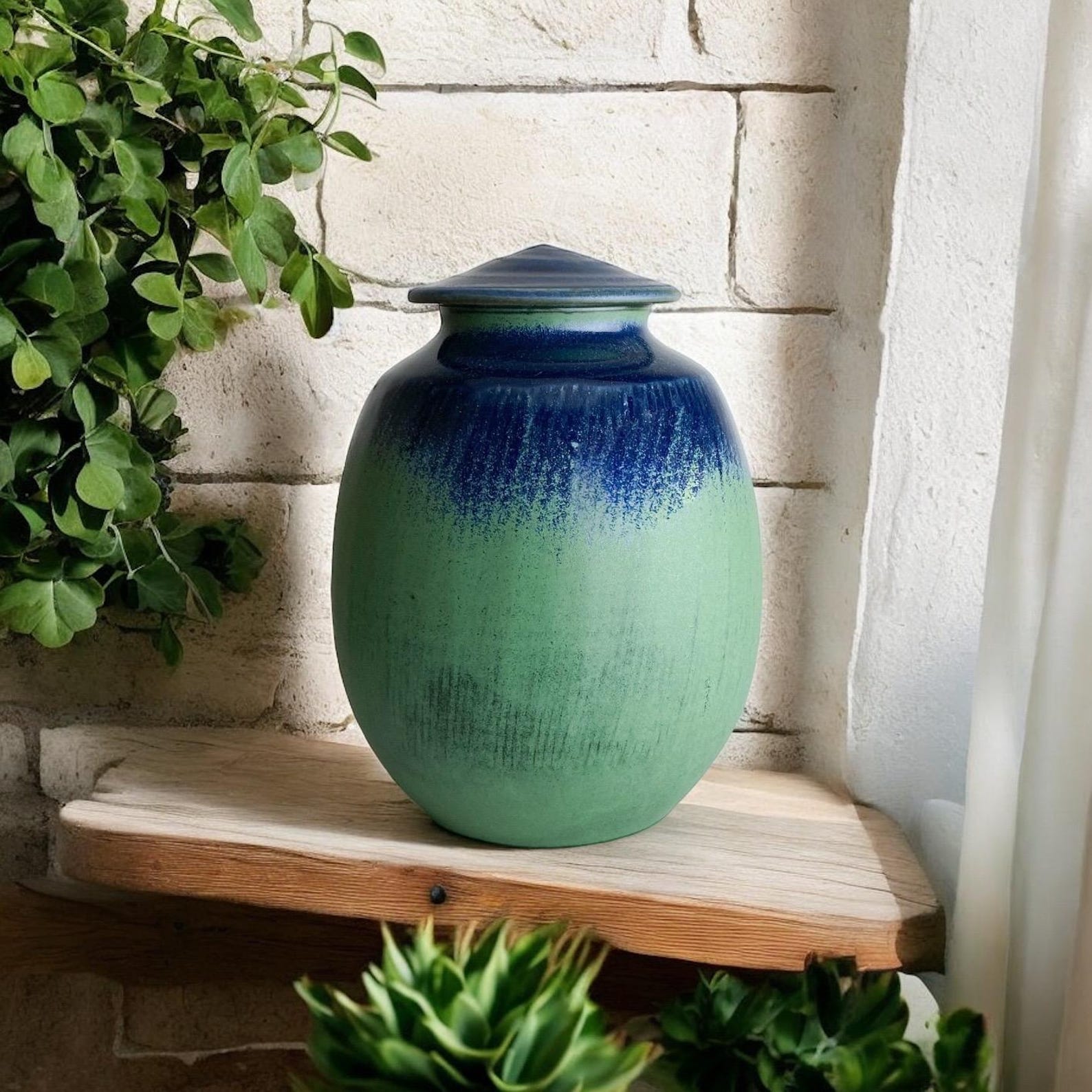 Handmade Pottery Cremation Urn for Adults - Large Size - Holds ...