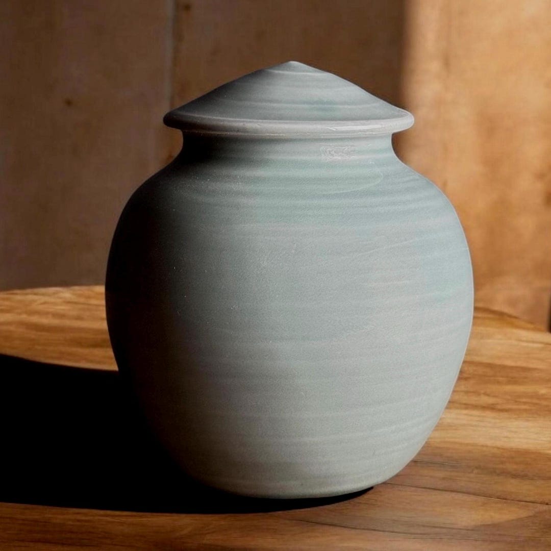 80 Cu/in Capacity- Small Sized Cremation Urn - Handmade Pottery Clay ...