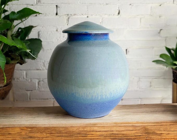 Handmade Pottery Cremation Urn - Medium Size - Holds Approximately 150 ...