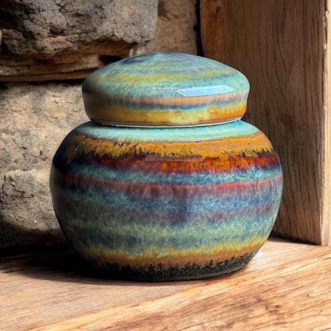 5 Cu/in Mini Keepsake Urn Handheld Mini Keepsake Handmade Pottery ...