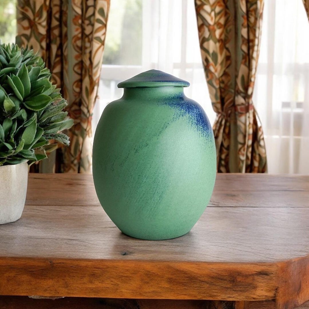 Handmade Pottery Cremation Urn for Adults - Large Size - Holds ...