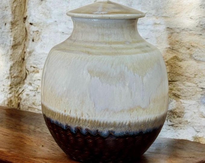 Handmade Pottery Cremation Urn - Medium Size - Holds Approximately 150 ...
