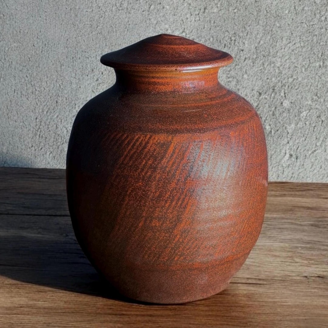 180 Cu/in Capacity Memorial Urn- Handmade Pottery Clay Urn - 180 Cubic ...