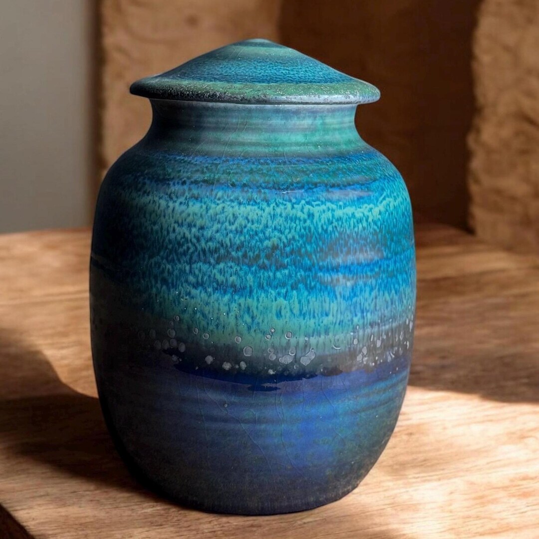 80 Cu/in Capacity- Small Sized Cremation Urn - Handmade Pottery Clay ...