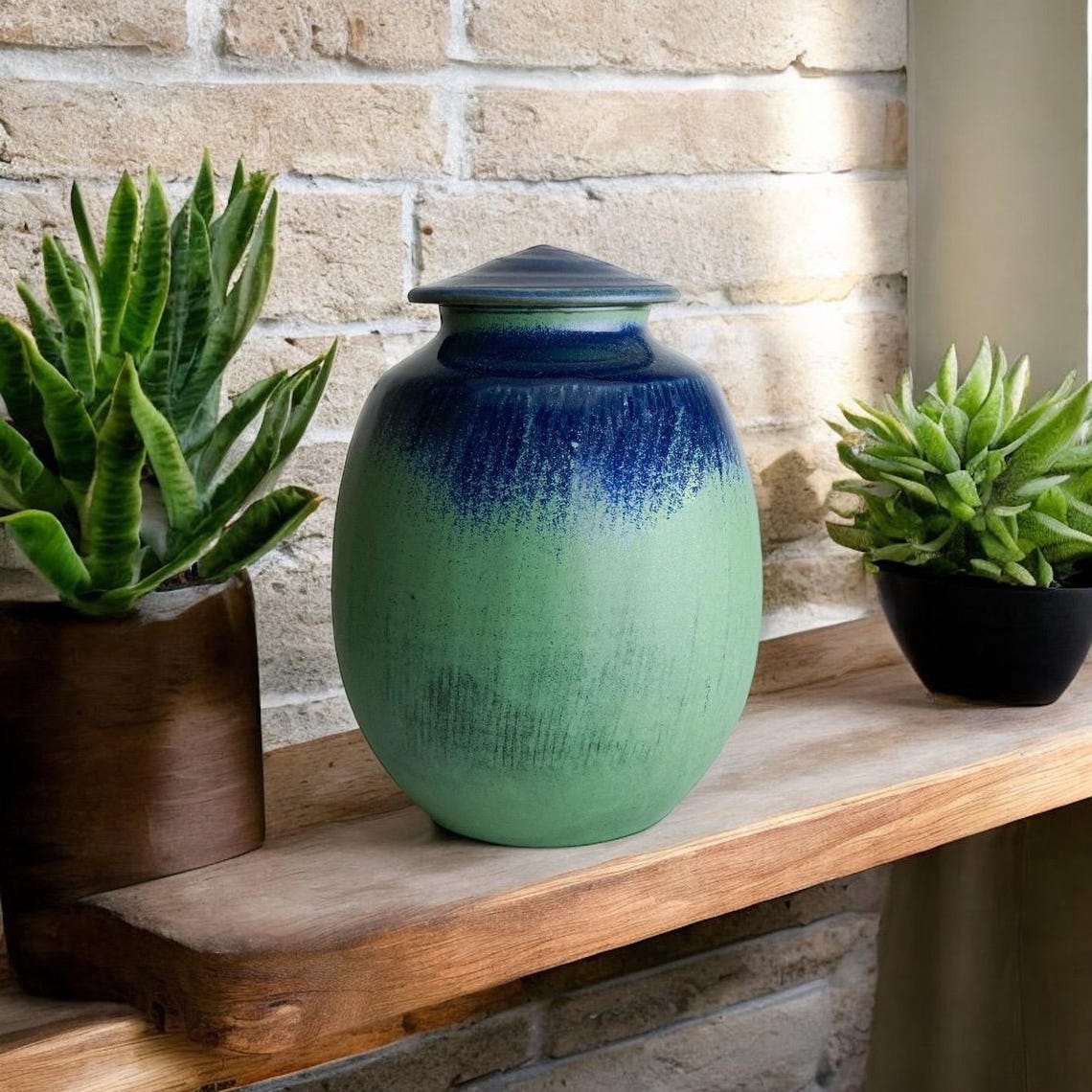 Handmade Pottery Cremation Urn for Adults - Large Size - Holds ...