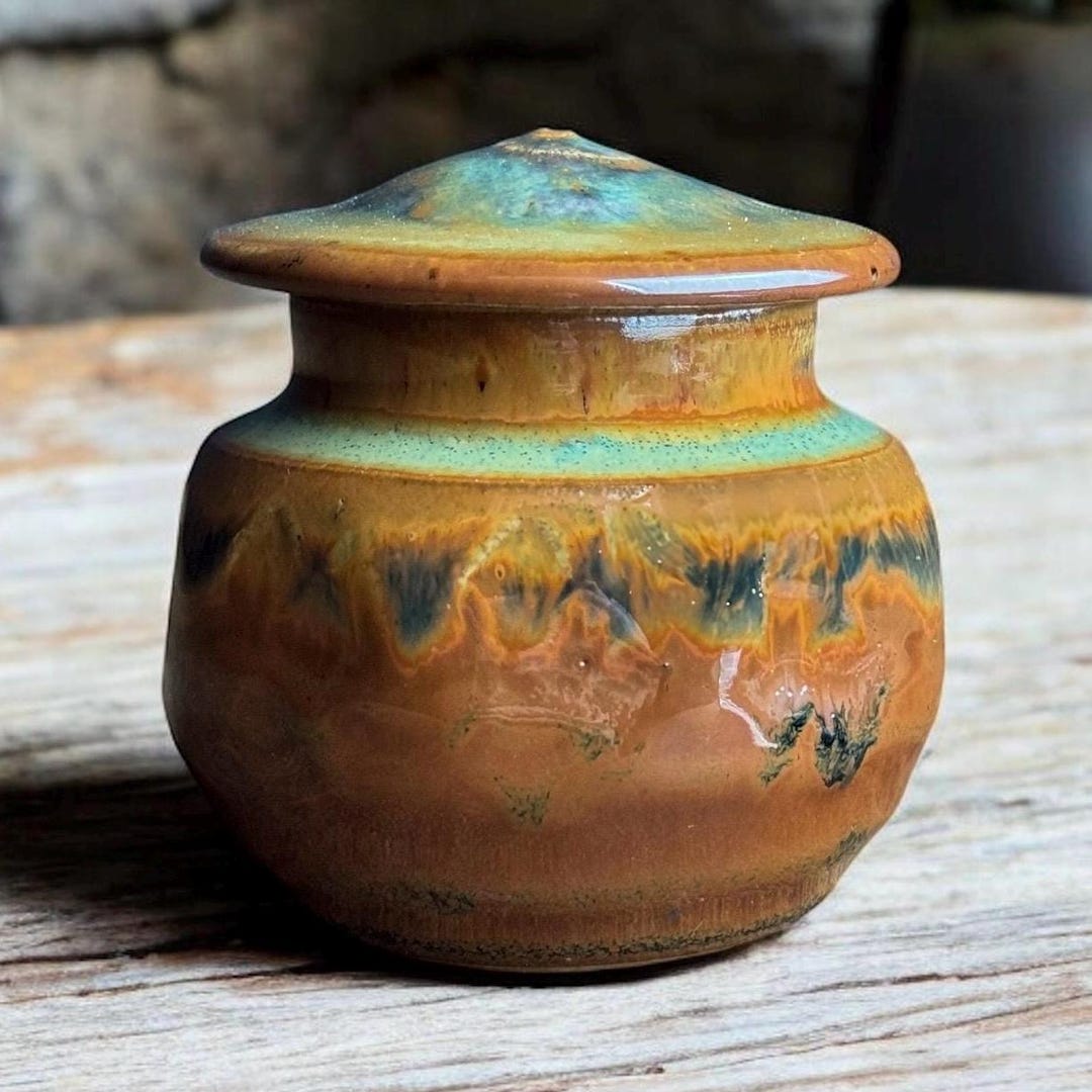 5 Cu/in Mini Keepsake Urn - Handheld Mini Keepsake - Glossy Glaze ...