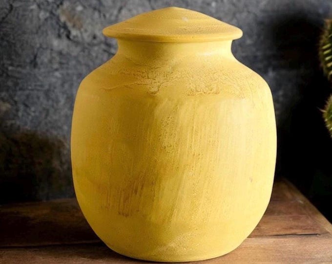 130 Cu/in Capacity Memorial Urn- Handmade Pottery Clay Urn - 130 Cubic ...