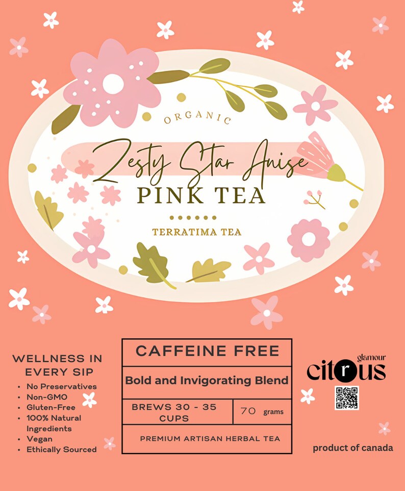 Zesty Anise Star Tea | Revitalizer | Pink Tea | Herbal Citrus Blend ...