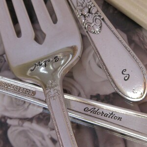 Vintage Upcycled Mr & Mrs Wedding/anniversary Silverplate Handstamped ...