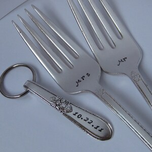 Vintage Upcycled Mr & Mrs Wedding/anniversary Silverplate Handstamped ...