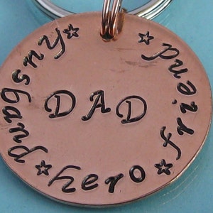 DAD- Copper Custom Key Chain - Etsy