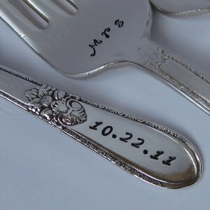 Vintage Upcycled Mr & Mrs Wedding/anniversary Silverplate Handstamped ...