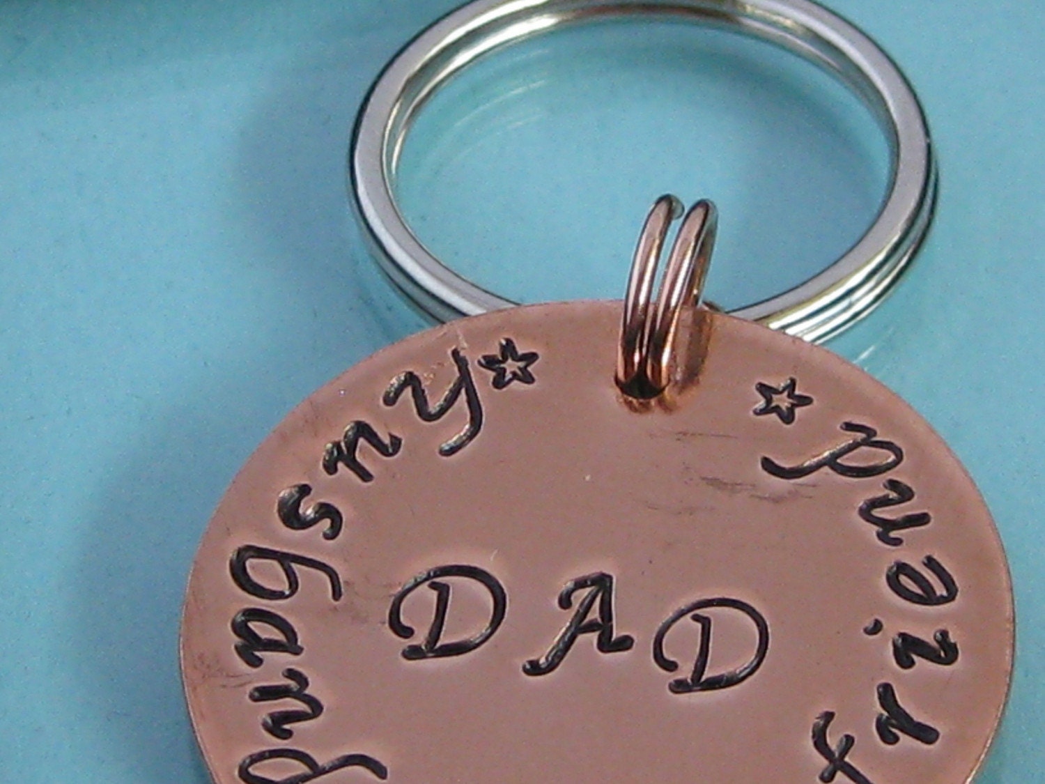 DAD- Copper Custom Key Chain - Etsy