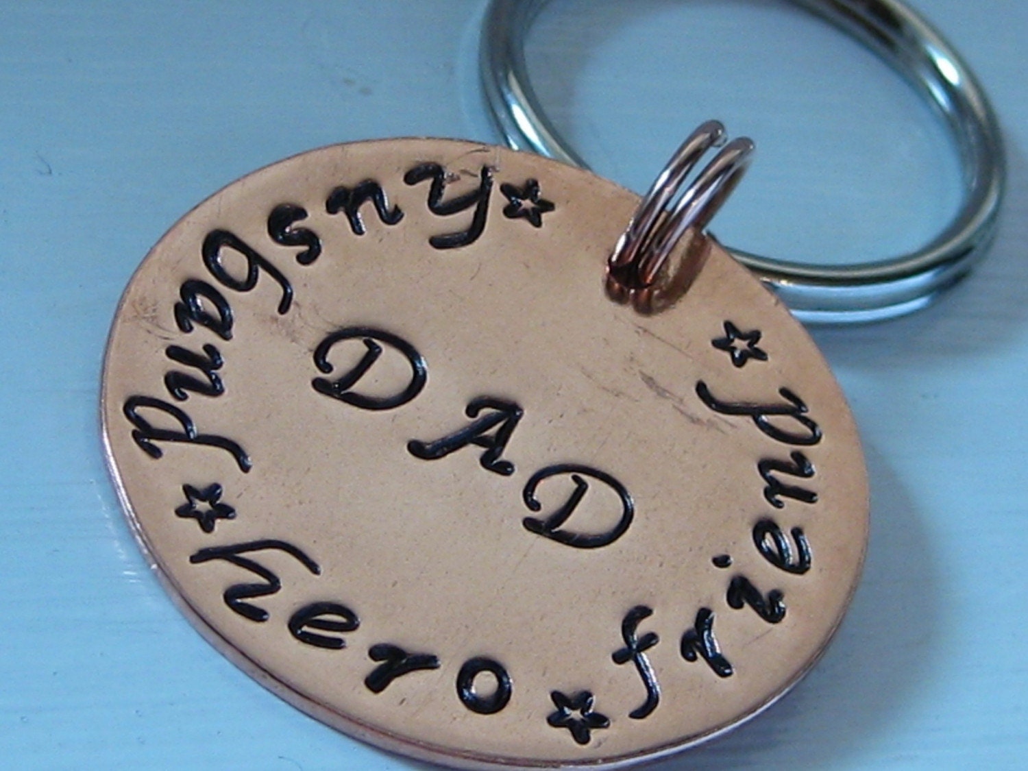 DAD- Copper Custom Key Chain - Etsy