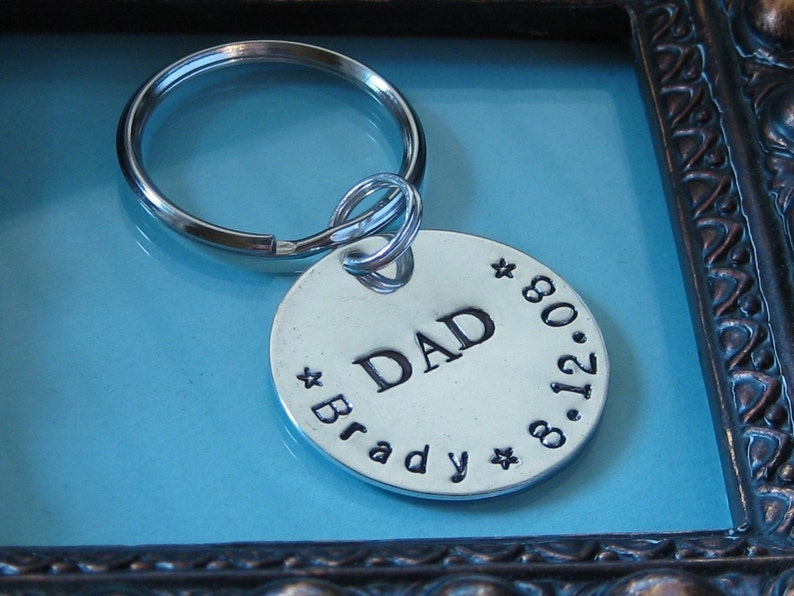 Custom Hand Stamped Sterling Silver Key Chain - Etsy