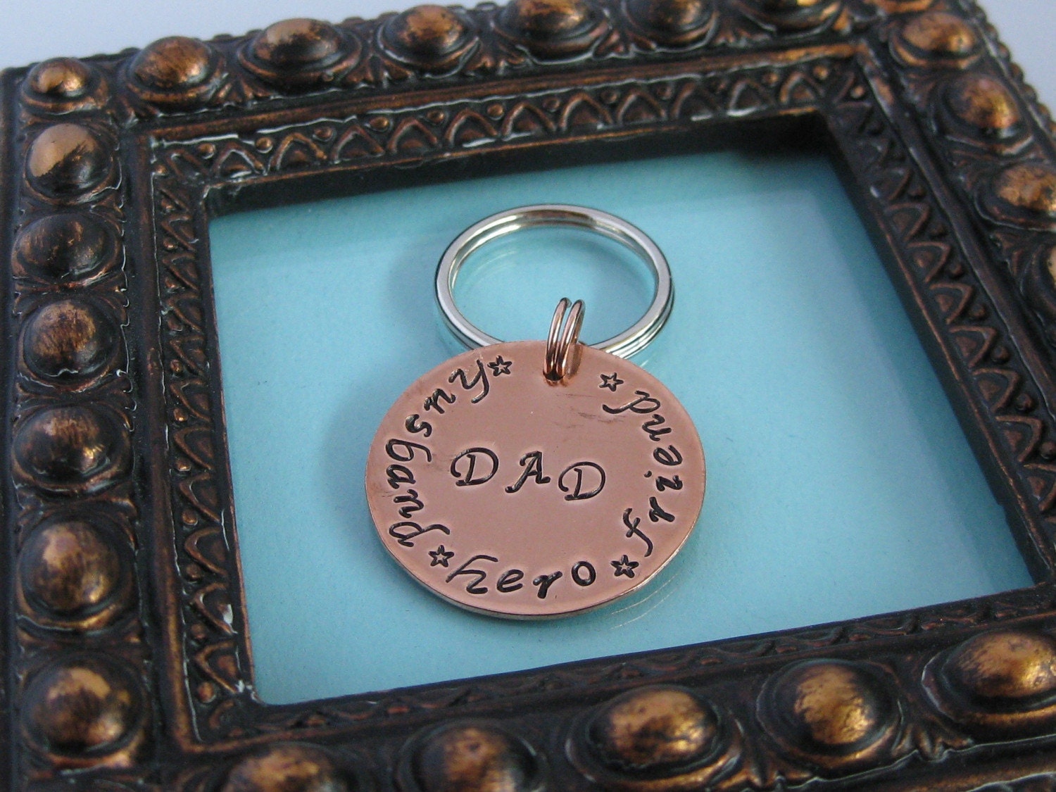 DAD- Copper Custom Key Chain - Etsy