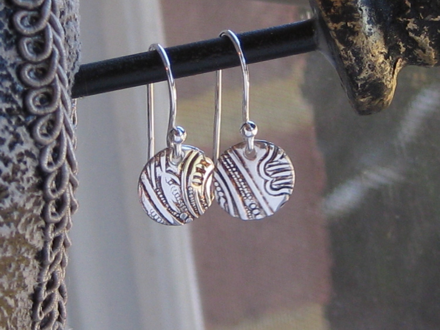 Silver Plated Earrings Embossed Repurposed Silver Platter - Etsy