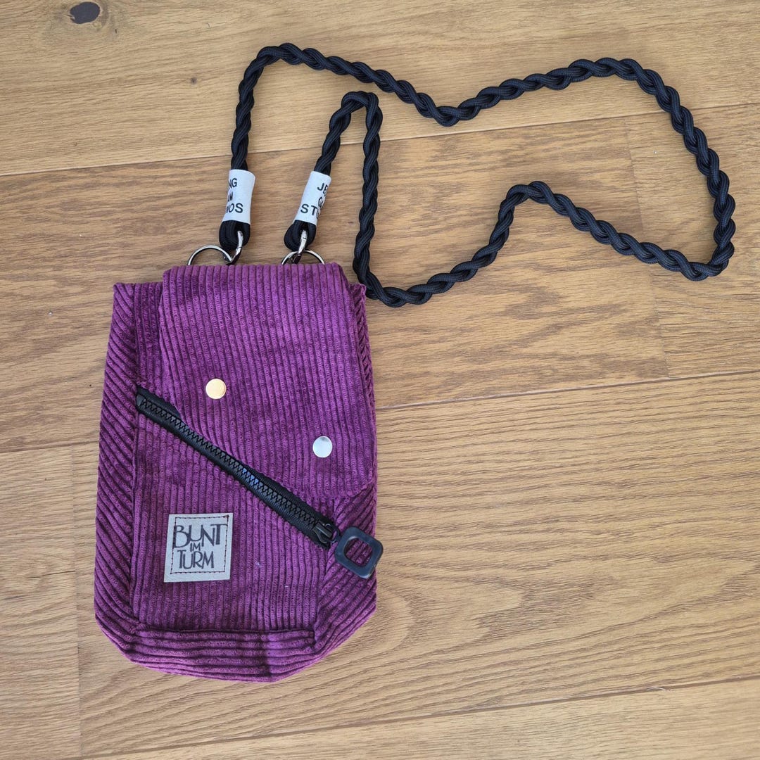 Self-sewn Cell Phone Case Made of Berry-colored Corduroy Fabric With 2 ...