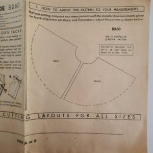 Vintage 1950s Mccall Sewing Pattern 8060 . Full Skirt and Overskirt ...