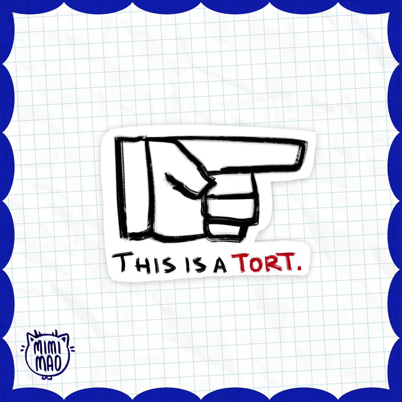 This is a Tort Pointing Hand Funny Law Sticker Waterproof Sticker for ...