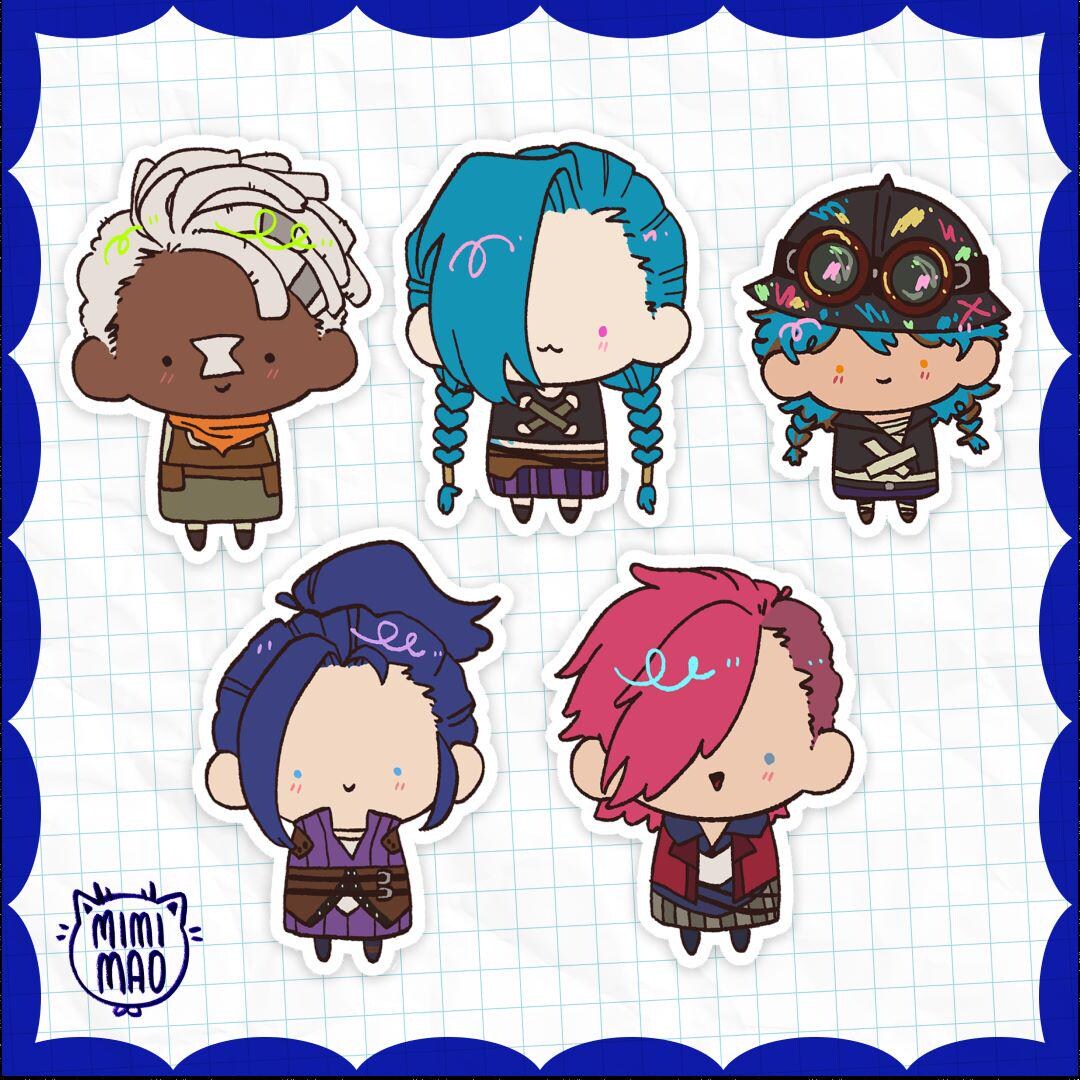 Arcane Adorable Chibi Waterproof Sticker for Laptop, Waterbottle - Etsy