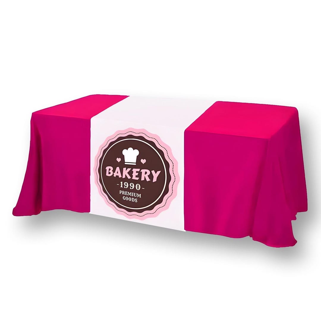 Custom Brand Table Runner Logo for Trade Show Business Vendor Event ...