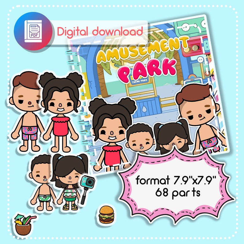 Paper House Toca Boca Toka Boka Book Amusement Park Digital Download Etsy