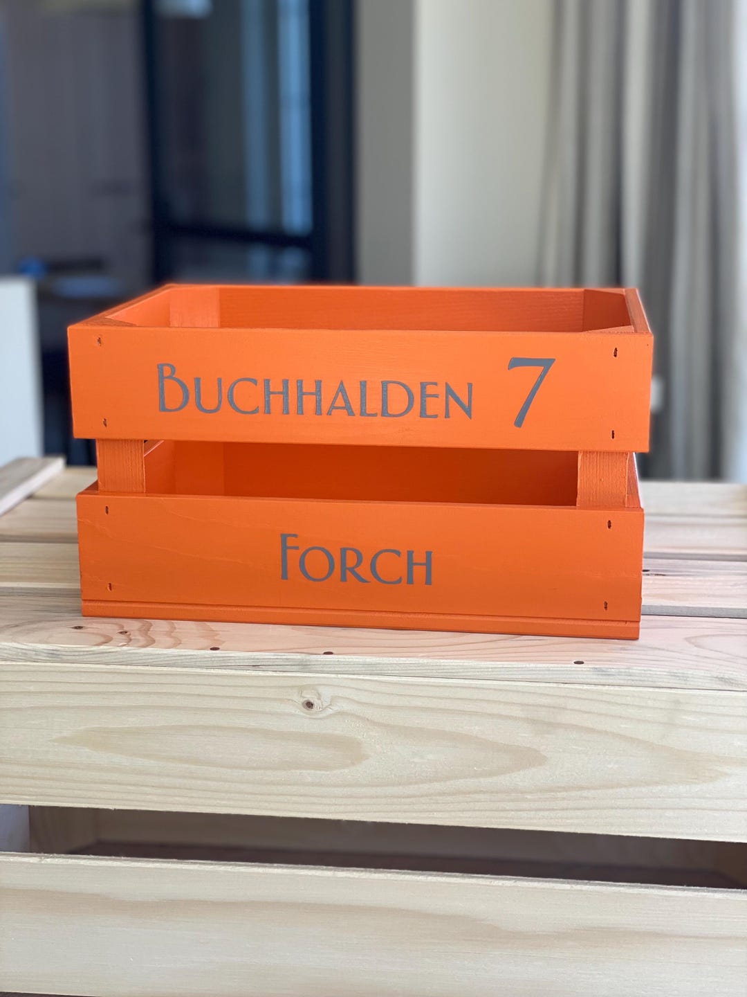 Personalized Painted Wooden Crate- Hand-painted Swiss Wood Gift ...