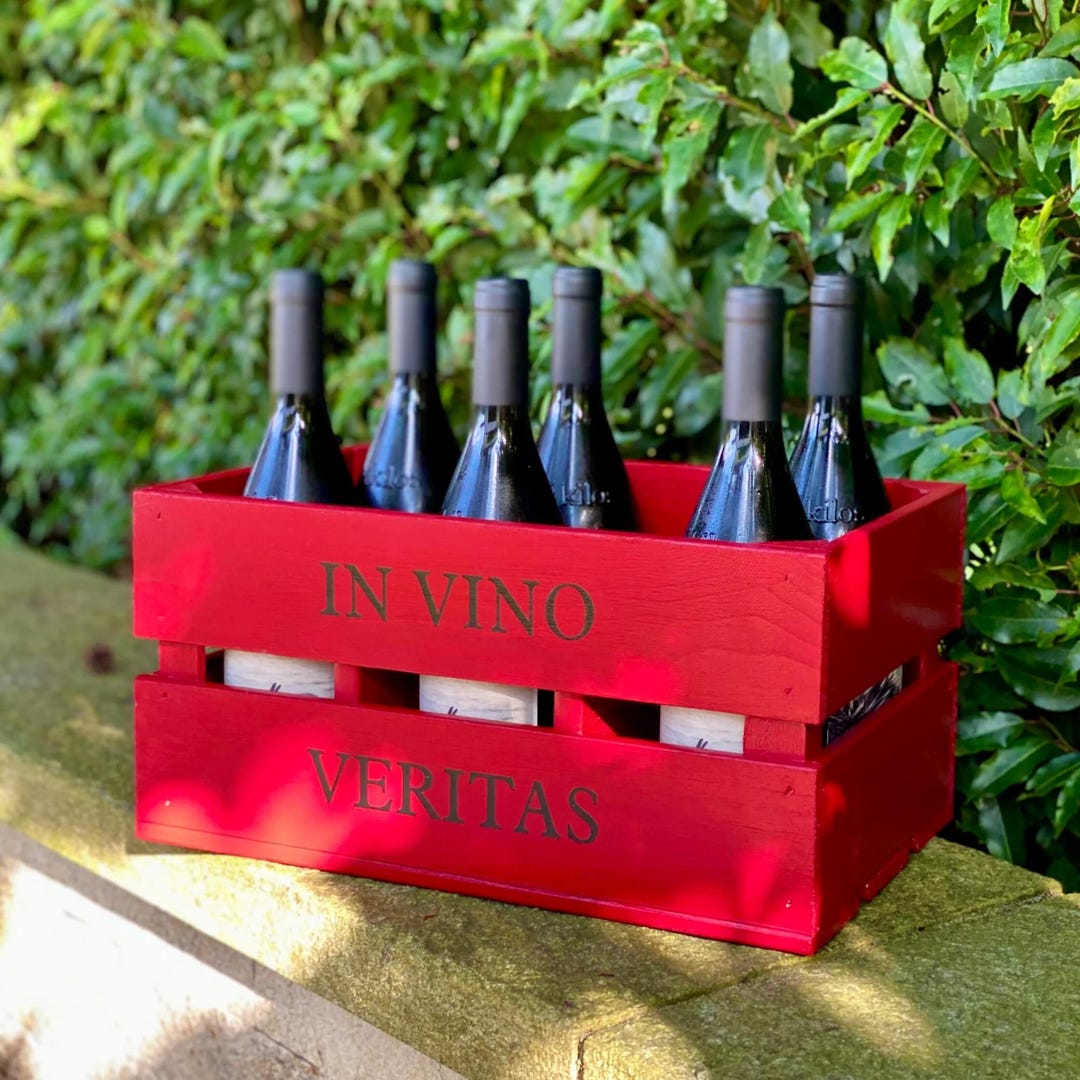 Personalized Painted Wine Crate- Hand-painted Swiss Wood Gift ...